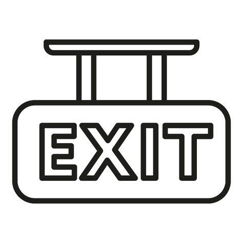 Premium Vector Exit Wall Sign Icon Outline Vector Stair Escape Person Evacuation