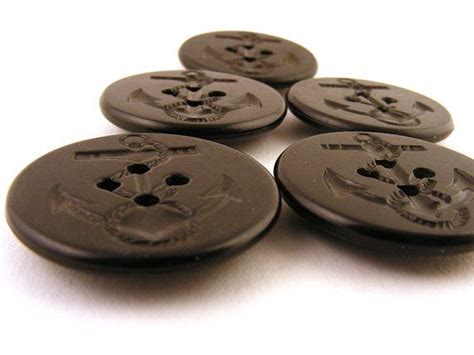 Bakelite Anchor Buttons Navy Pea Coat Sailor Black Large Etsy Navy