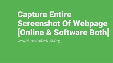 Website Screenshot Capture Tool Capture And Save Entire Webpage Online And Software Narendra