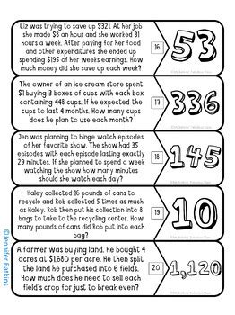 Multi Step Word Problems 4 OA 3 Distance Learning Babe PDF Included