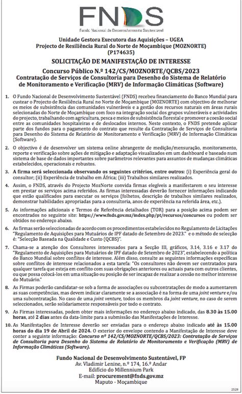 Expression Of Interest Hiring Consulting Services To Design A Climate