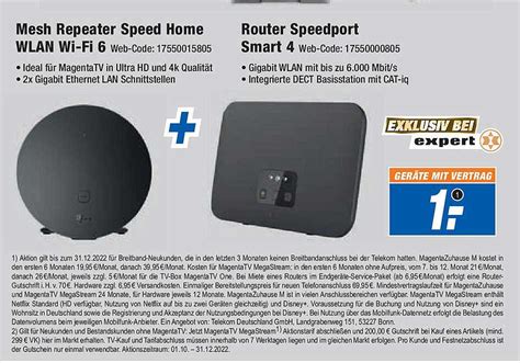Mesh Repeater Speed Home Wlan Wi Fi 6 Oder Router Speedport Smart 4 Angebot Bei Expert