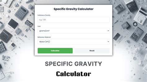 Specific Gravity Calculator Procalculatortools