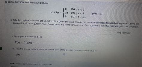Solved 8 Points Consider The Initial Value Problem 0 у