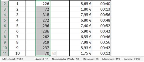 Excel Kurztipp Statusleiste Erweitern Und Maximum Mittelwert Und Minimum Direkt Anzeigen