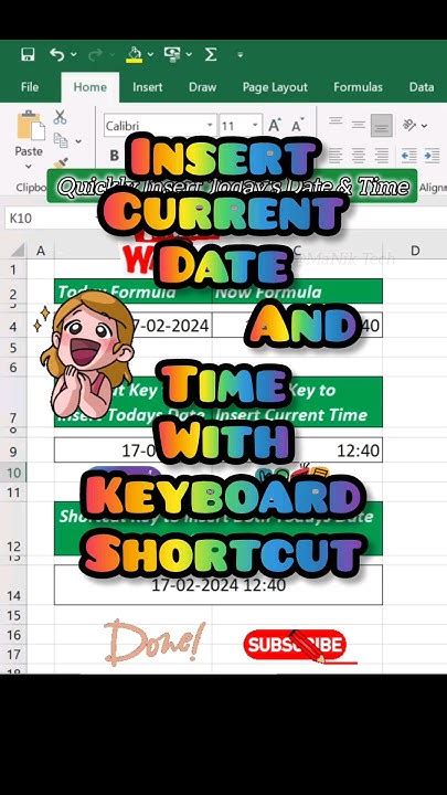 Insert Current Date And Time In 1 Second 😎🤯 Viral Microsoft Excel Shorts Exceltips Youtube