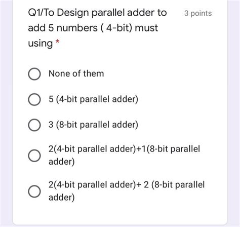 Solved 3 Points Q2the Minimum 4 Bit Carry Save Adders Using