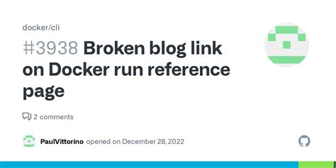 Broken Blog Link On Docker Run Reference Page · Issue 3938 · Docker