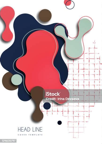 다채로운 기하학적 배경 디자인 트렌디 한 색상으로 흐르는 모양의 구성 포스터 페이지 전단지 커버용 디자인 벡터 0명에 대한 스톡 벡터 아트 및 기타 이미지 Istock