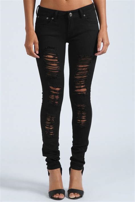 Jenny Ripped Skinny Jeans Boohoo