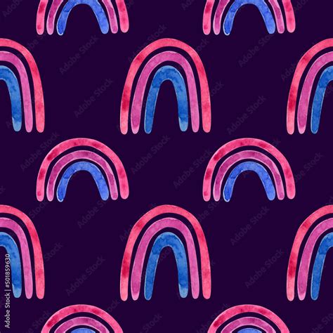 Bisexual Pride Seamless Pattern Lgbt Art Rainbow Clipart For Bisex Stickers Posters Cards