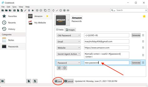 Codebook Help Saving Old Passwords