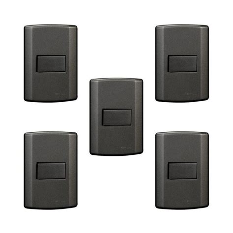 Conjunto De 5 Interruptores De 1 Tecla Simples Modular Com Placa 4x2 E Suporte Shopee Brasil
