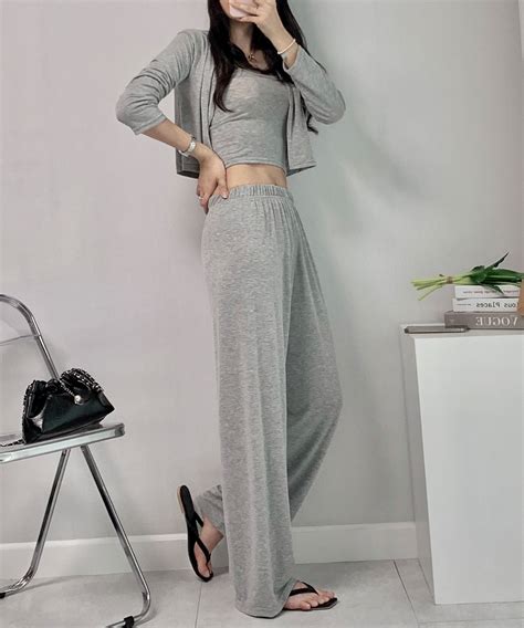 디어라임 3pcs꾸안꾸 찰랑 쿨 크롭나시 가을가디건 밴딩팬츠 Set 트레이닝세트 나시세트 가디건세트 봄트레이닝 가을트레이닝 쓰리피스 가을가디건세트