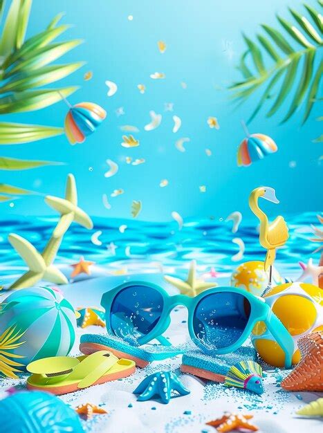 Premium Photo A Pair Of Sunglasses Are On A Beach With Sunglasses And Sunglasses