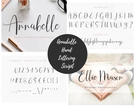 Calligraphy Font Annabelle Hand Lettering Script Nandie