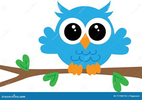 Μια χαριτωμένη μικρή μπλε κουκουβάγια Διανυσματική απεικόνιση εικονογραφία από Brampton