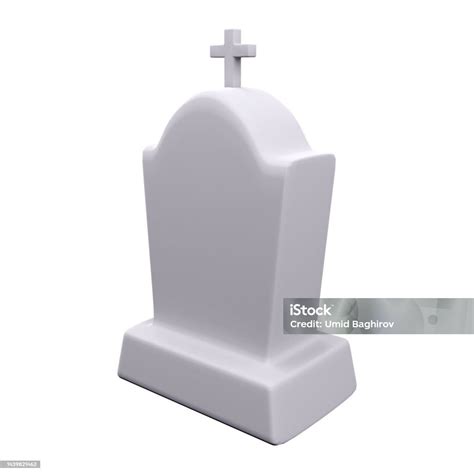 3d는 십자가로 묘비를 렌더링합니다 3d 렌더링 종교 요소 흰색 바탕에 3d 렌더링 삭제 표시 3차원 형태에 대한 스톡 사진 및 기타 이미지 Istock