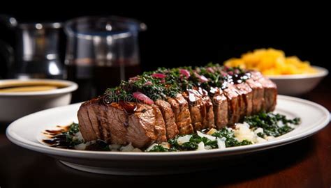 Grilled Steak Pork And Seafood On A Gourmet Plate Generated By Ai
