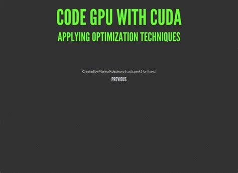 Code Gpu With Cuda Applying Optimization Techniques Ppt