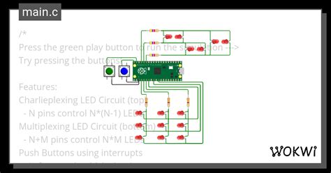 Multiplexing LEDs Wokwi ESP32 STM32 Arduino Simulator