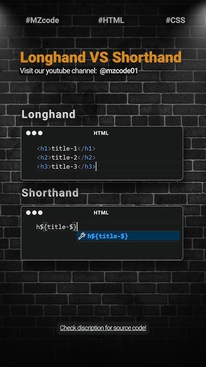 html shortcuts html css tips and tricks coding html shorts vscode