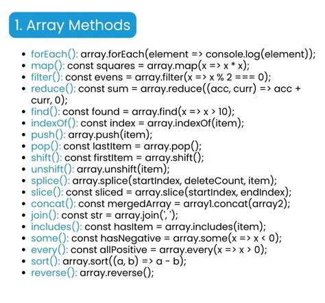 Ali Hamas On Linkedin Javascript Array Methods
