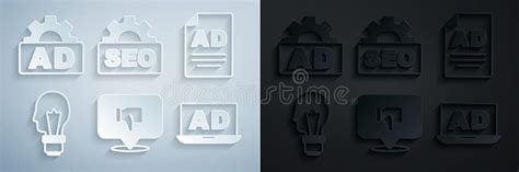 Set Dislike In Speech Bubble Advertising Light Bulb With Concept Of Idea Seo Optimization And