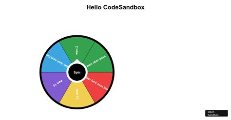 React Spinning Wheel Examples Codesandbox