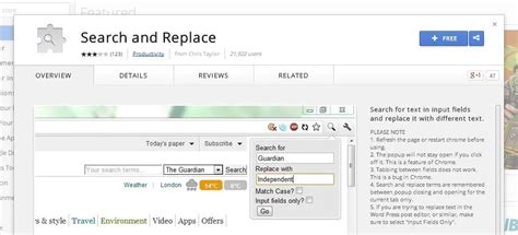 how to find and replace text directly in your web browser