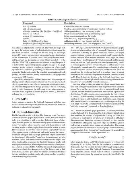 Dygraph A Dynamic Graph Generator And Benchmark Suite Notes Pdf