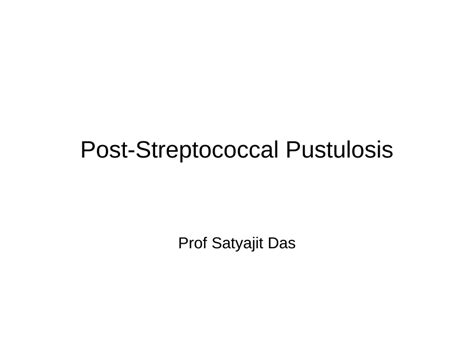 Pdf Post Streptococcal Pustulosis