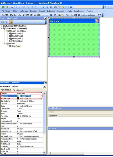 Couleur Onglet Macros