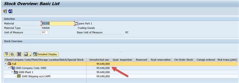 Material Availability Stock Check SAPCODES