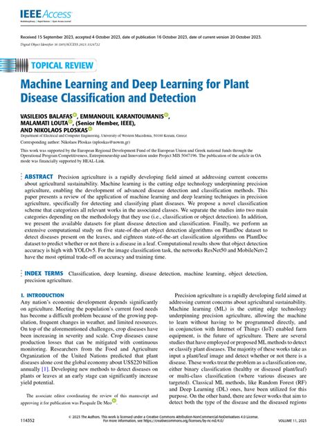 Machine Learning And Deep Learning For Plant Disease Classification And Detection Pdf