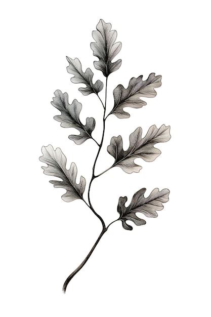 Premium Ai Image There Is A Drawing Of A Branch With Leaves On It