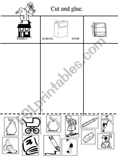 Cut And Glue Esl Worksheet By Flawal