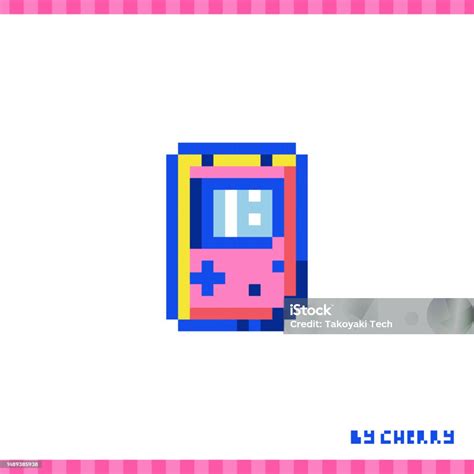 픽셀 아트 복고풍 게임 콘솔 아이콘입니다 화면과 버튼이 있는 포켓 게임 가제트의 90년대 8비트 스타일 그림 귀여운 픽셀