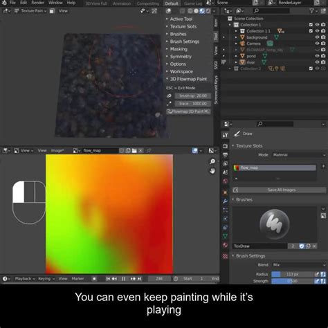 Daily Blender Tip Paint Flowing Water With The Free Flow Map Add On