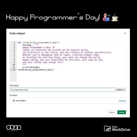 Zoho Workdrive On Linkedin Zohoworkdrive Programmers Programmersday Code