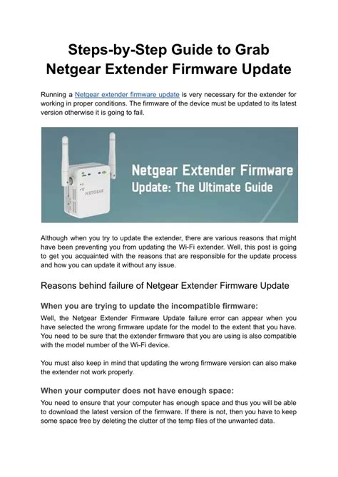 PPT Steps By Step Guide To Grab Netgear Extender Firmware Update PowerPoint Presentation ID
