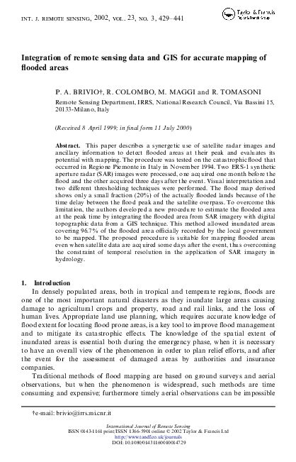 Pdf Integration Of Remote Sensing Data And Gis For Accurate Mapping