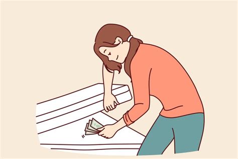 Woman Counting Money And Bills Storyboard Vector Image