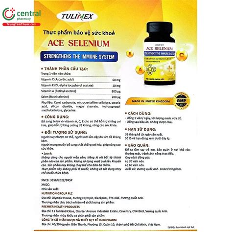 Thuốc Tulinex Ace Selenium Giúp Tăng đề Kháng Hỗ Trợ Chống Oxi Hóa