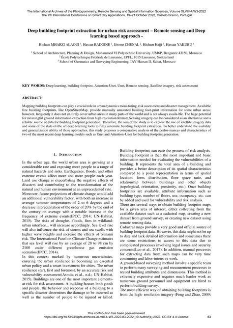 Pdf Deep Building Footprint Extraction For Urban Risk Assessment Remote Sensing And Deep