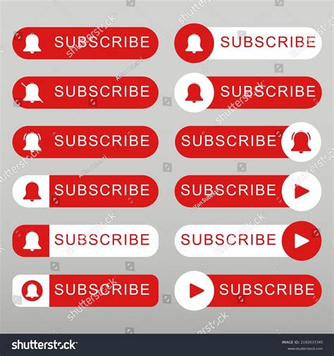 Subscribe Button Collection Set Suitable For Royalty Free Stock Vector 2192037345