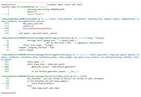 stop iteration error · issue 2742 · matterport mask rcnn · github
