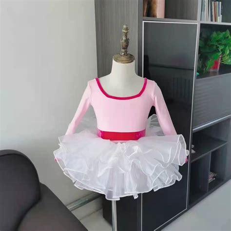 舞蹈服儿童女练功服方领长袖芭蕾舞拉丁舞女童秋冬考级中国舞服装 虎窝淘