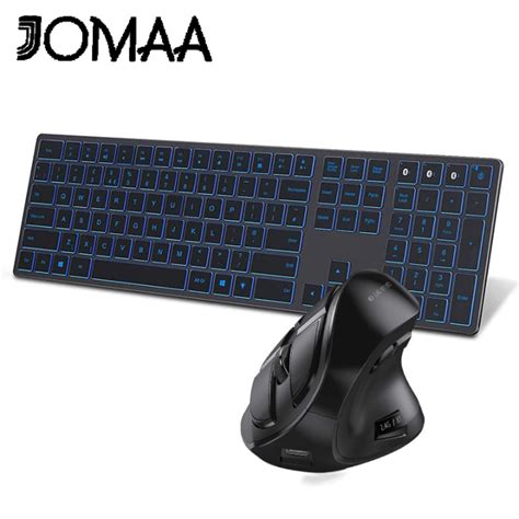 Jomaa Backlit Bluetooth Wireless Keyboard Mouse Combo Slim Rechargeable