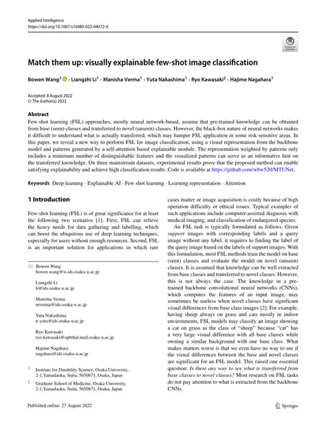 Pdf Match Them Up Visually Explainable Few Shot Image Classification